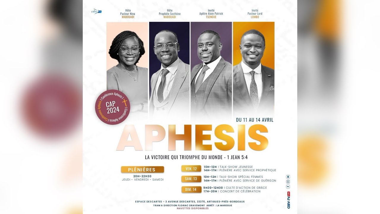 Conférence APHESIS 2024 – Jour 1 – [CEEV.TV | Eglise évangélique à ...